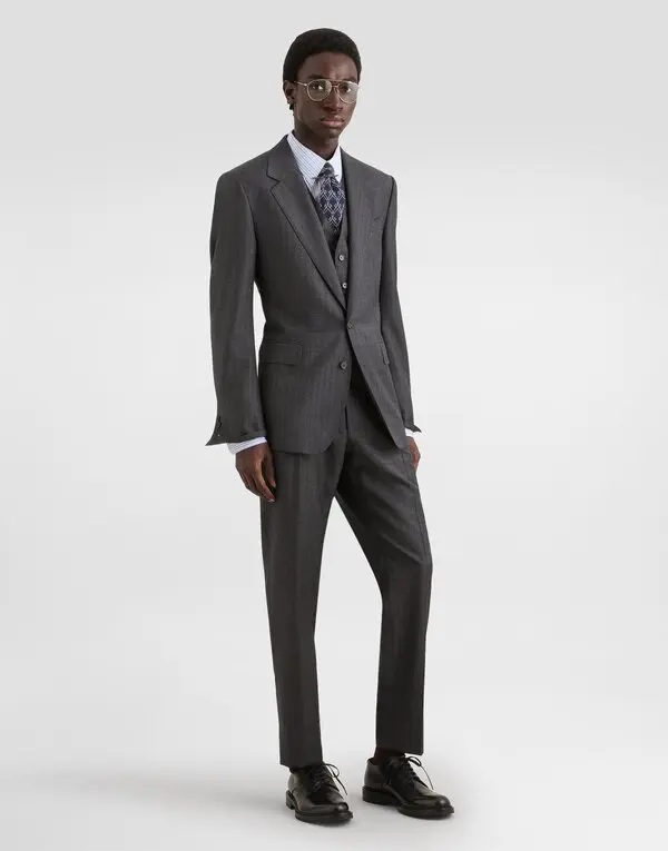 Dolce & Gabbana Sicilia Light Single-breasted Pinstripe Wool Jacket