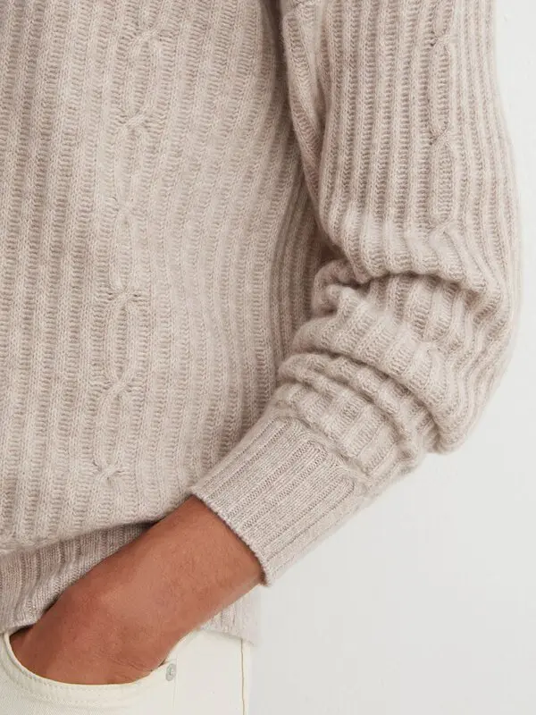 REISS Marske 100% Cashmere Rib-knit Half-button Jumper