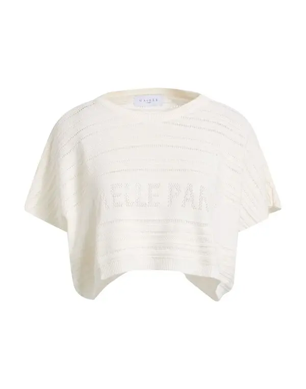 GAELLE PARIS Sweater Size Cotton, Acrylic - White