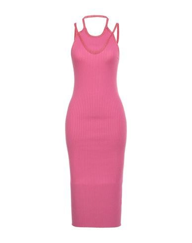 GAELLE PARIS Midi Dress Size Viscose, Polyester, Polyamide - Magenta