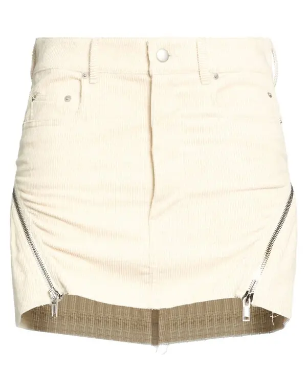 Rick Owens Mini Skirt Ivory Size Cotton, Linen