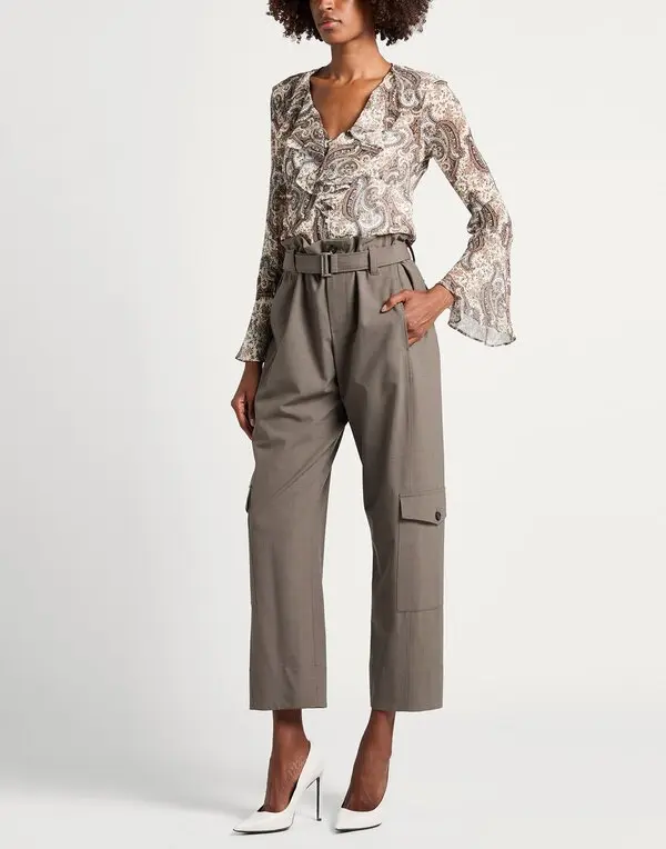 Brunello Cucinelli Pants Taupe Size Virgin Wool, Polyamide, Elastane