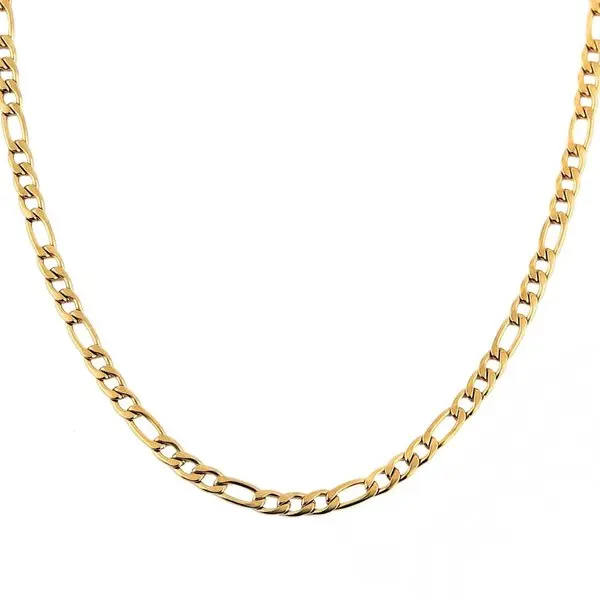 HARFI Plated Figaro Chain Necklace For