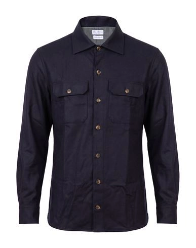 Brunello Cucinelli Shirt Burgundy Size Virgin Wool - Navy