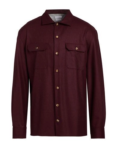 Brunello Cucinelli Shirt Burgundy Size Virgin Wool - Red