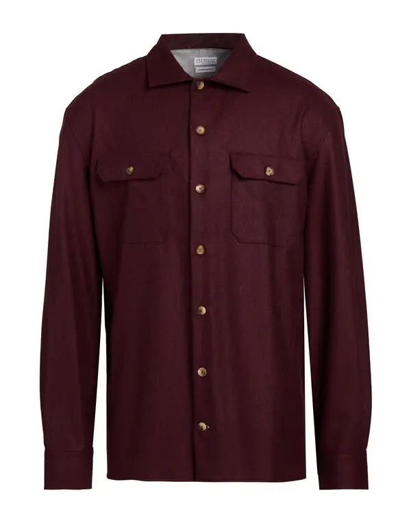 Brunello Cucinelli Shirt Burgundy Size Virgin Wool - Red