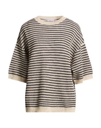 Brunello Cucinelli Sweater Size Linen, Polyester, Metallic Fiber, Polyamide - Grey