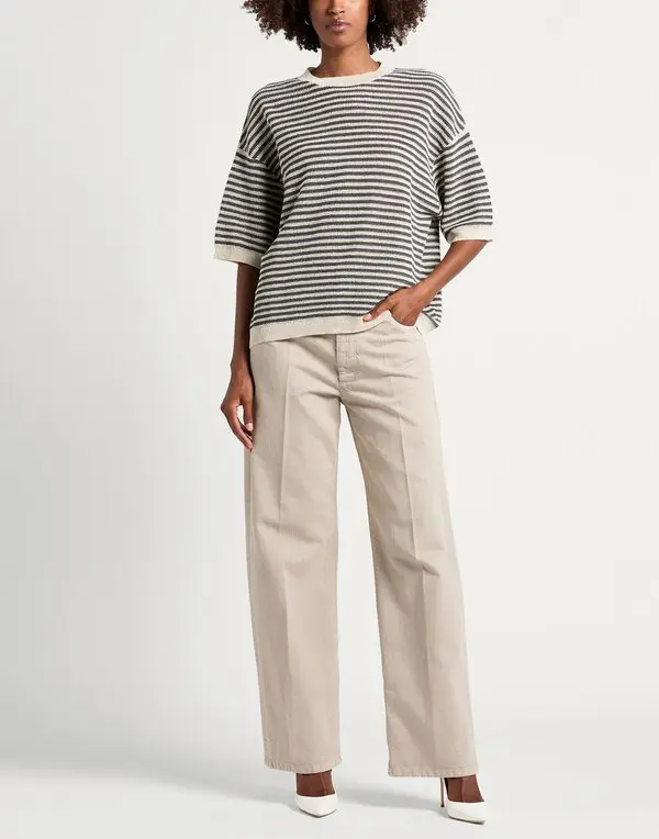 Brunello Cucinelli Sweater Size Linen, Polyester, Metallic Fiber, Polyamide - Grey