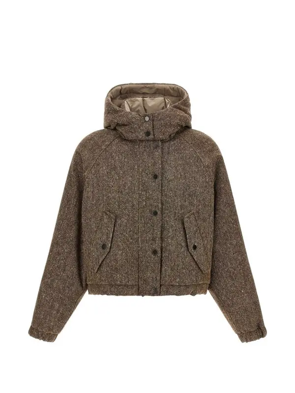 Brunello Cucinelli Nylon And Wool Down Jacket - Multicolor