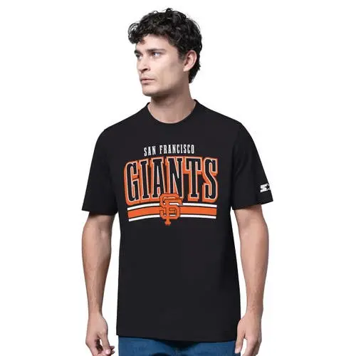 STARTER Heather Gray/ San Francisco Giants Two-pack Long Sleeve & Short Sleeve T-shirt Set - Black