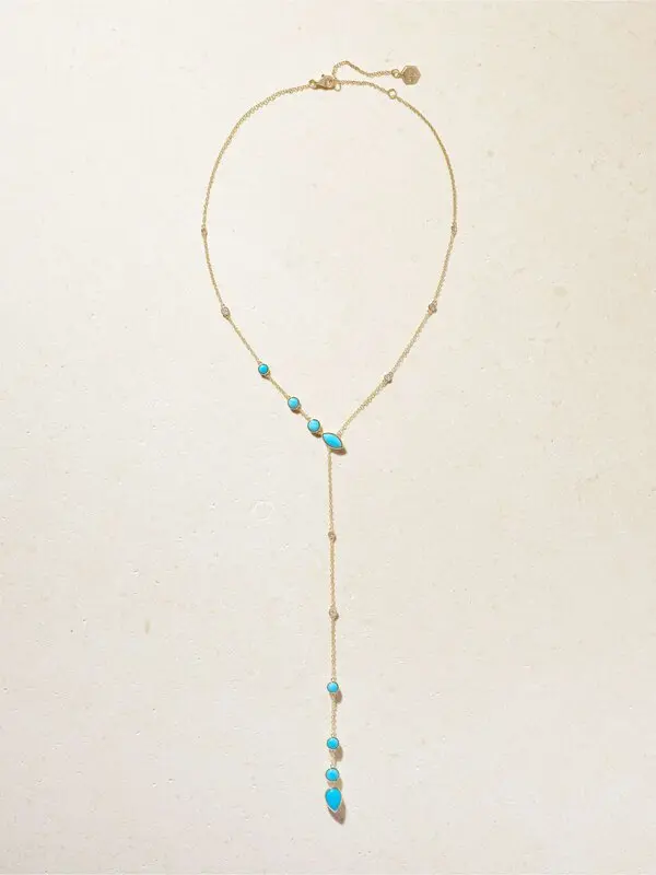Shay Riviera 18-karat Gold, Turquoise And Diamond Necklace