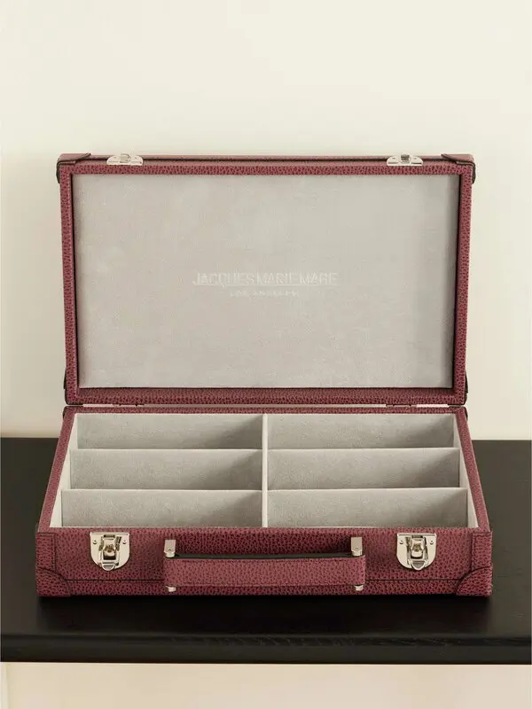 JACQUES MARIE MAGE Collector's Case Logo-embossed Leather Briefcase