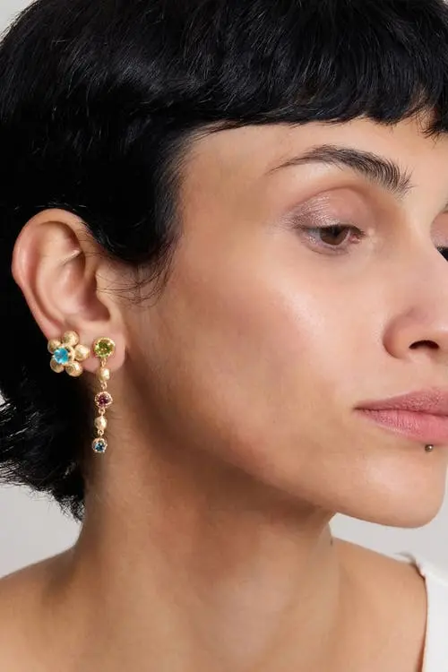 ELOISE JEWELRY Flore Energy Cascade Earrings Greenpinkblue