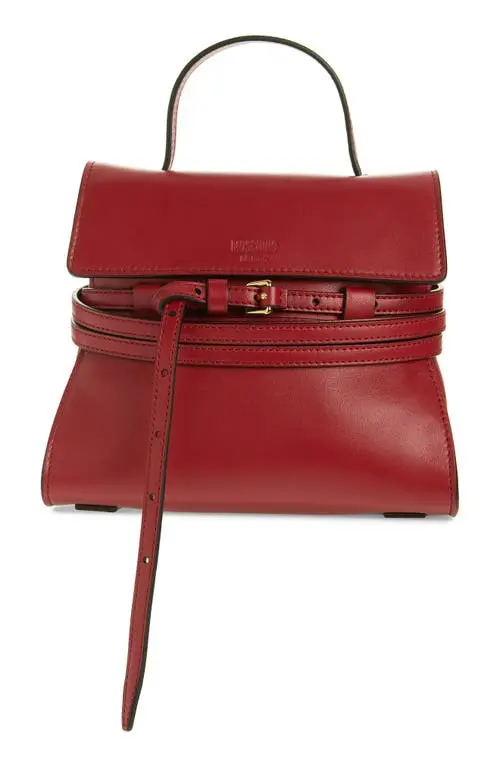 Moschino Tie Me Leather Top Handle Bag