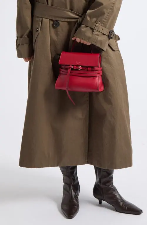 Moschino Tie Me Leather Top Handle Bag