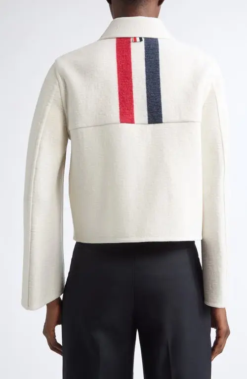 Thom Browne Bell Sleeve Wool & Cashmere Jacket - White