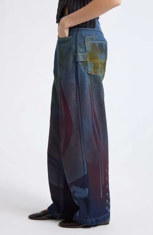 PAOLINA RUSSO Rainbow Baggy Wide Leg Jeans
