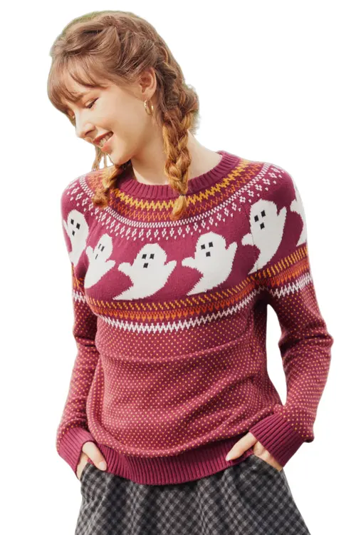 MODCLOTH You've Been Ghosted Fair Isle Sweater