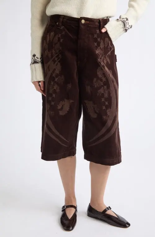 PAOLINA RUSSO Baggy Corduroy Bermuda Shorts