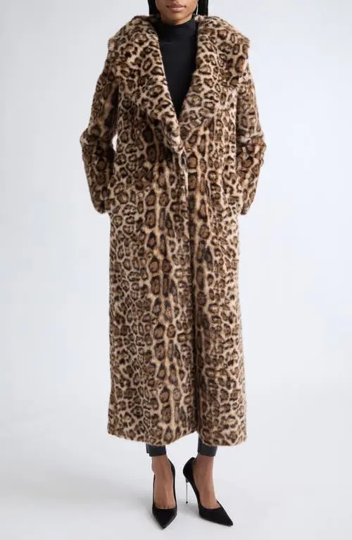 KIM SHUI Ashlyn Oversized Faux Fur Coat - Leopard