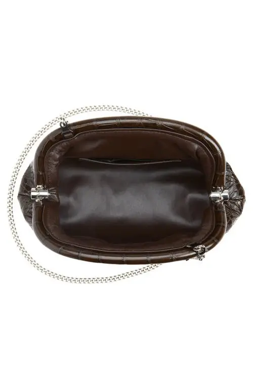Stella McCartney Falabella Croc Embossed Faux Leather Soft Clutch