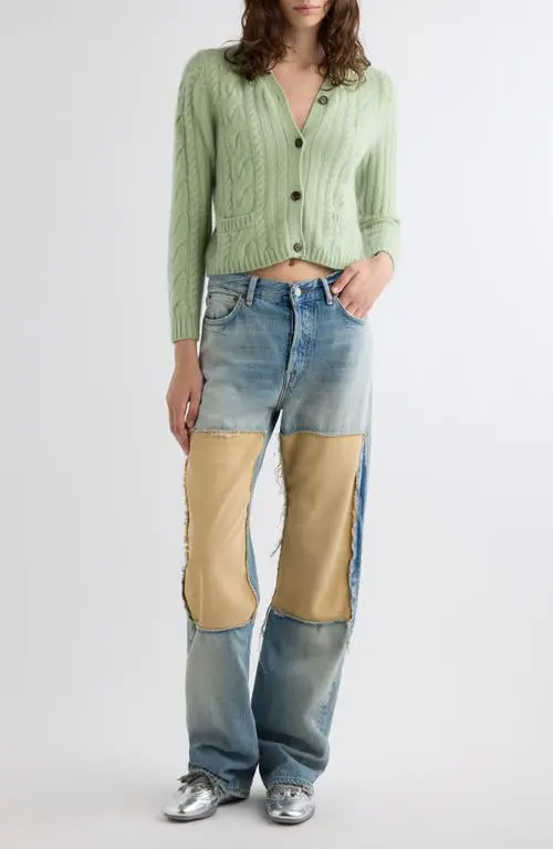 Acne Studios Pazer Suede Panel Straight Leg Jeans