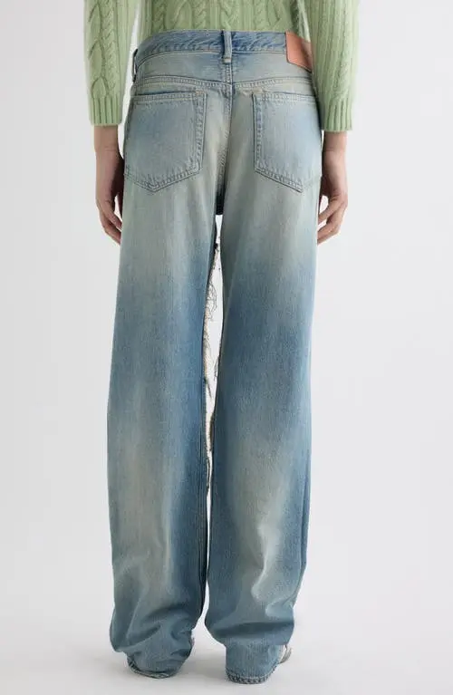 Acne Studios Pazer Suede Panel Straight Leg Jeans