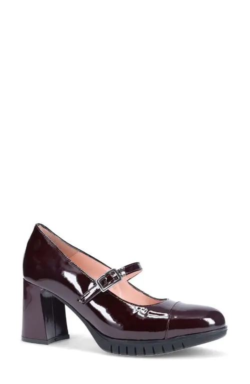 Ron White Faenna Leather Mary Jane Pump - Wine