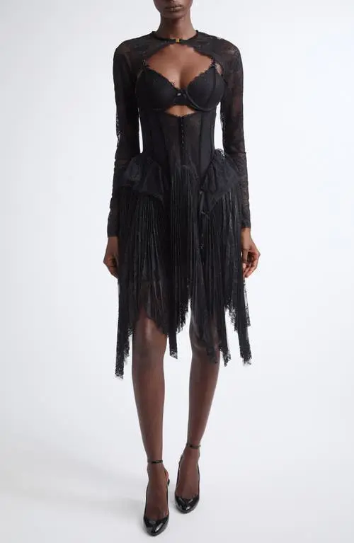 Zimmermann Valiant Lace Lingerie Minidress - Black