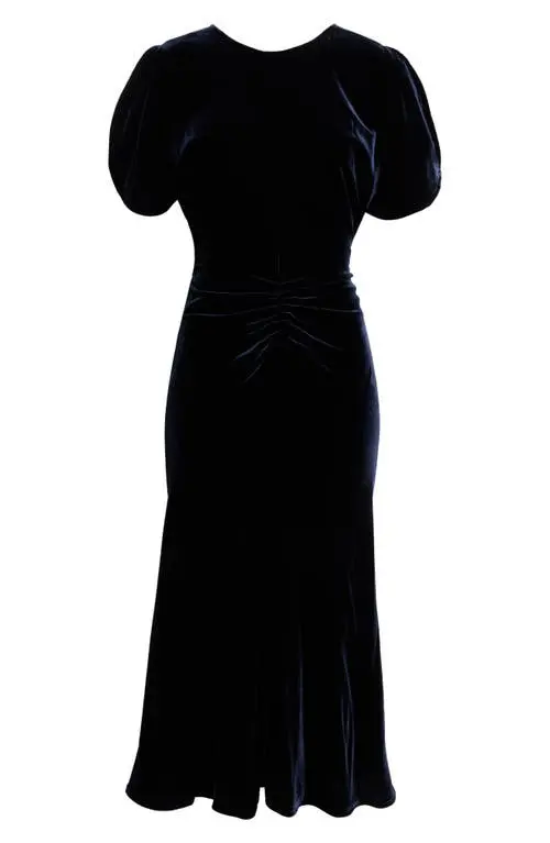 Victoria Beckham Bela Velvet Midi Dress