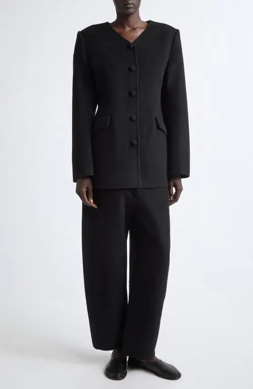 LISA YANG Wool & Cashmere Tailored V Neck Blazer