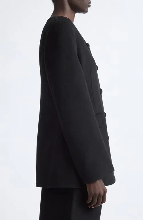 LISA YANG Wool & Cashmere Tailored V Neck Blazer