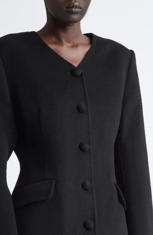 LISA YANG Wool & Cashmere Tailored V Neck Blazer