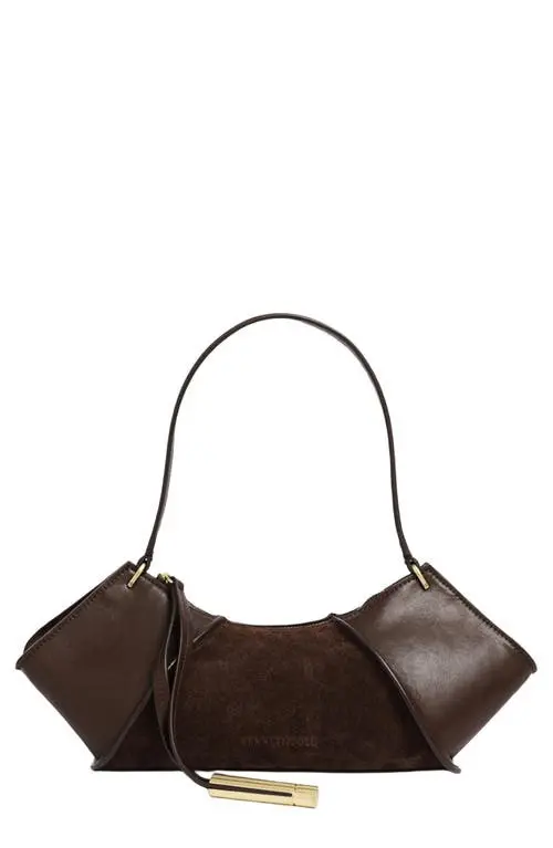 KENNETH COLE Crosby Leather Shoulder Bag - Chocolate