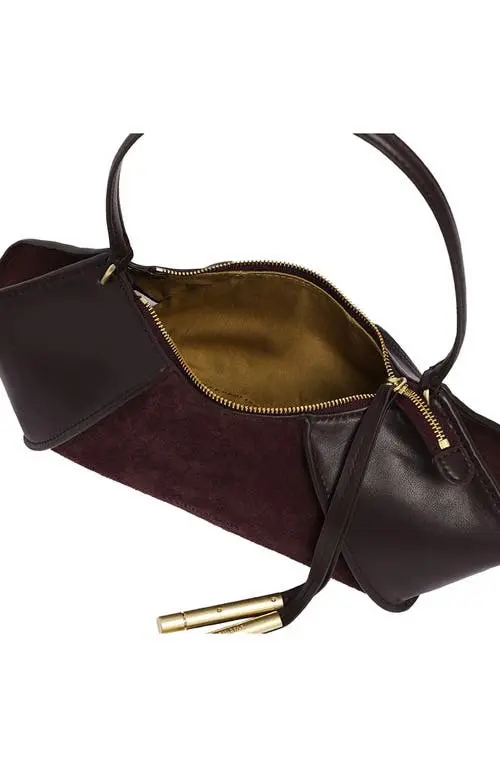 KENNETH COLE Crosby Leather Shoulder Bag - Plum