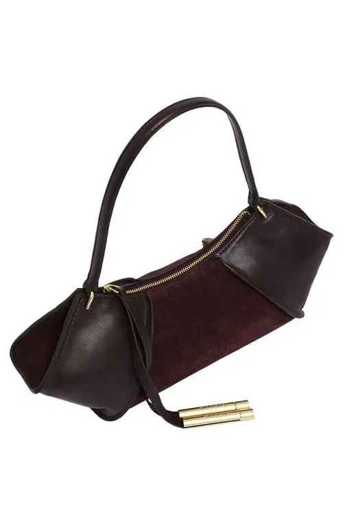 KENNETH COLE Crosby Leather Shoulder Bag - Plum