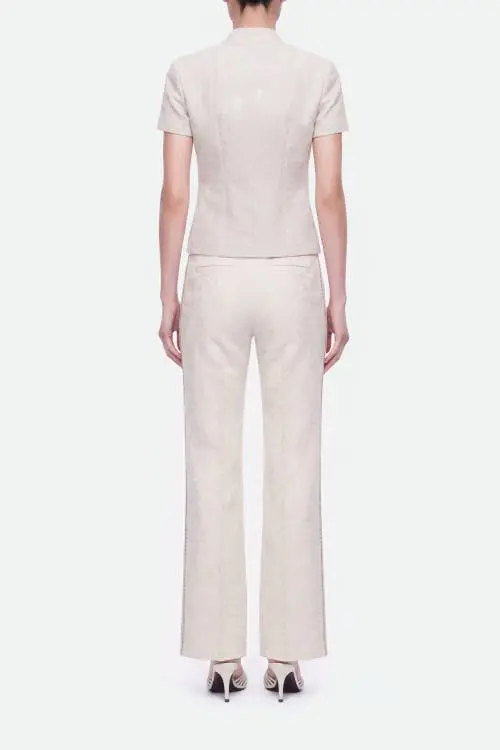 NOCTURNE Chinese Button Accessory Blouse