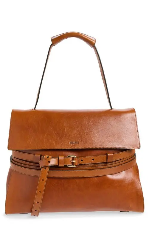 Moschino Medium Tie Me Leather Shoulder Bag