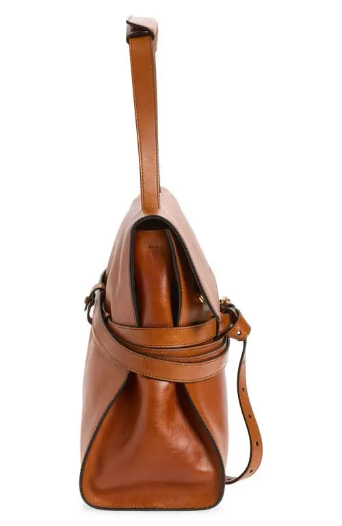 Moschino Medium Tie Me Leather Shoulder Bag