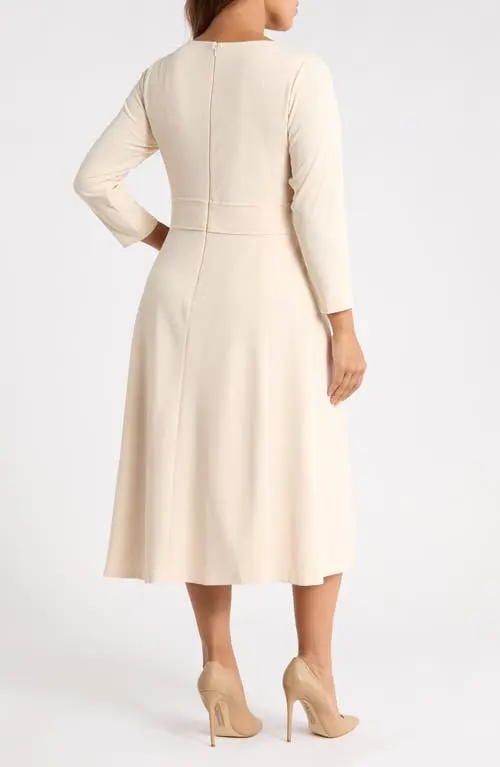 Anne Klein Tie Waist Scuba Midi Dress