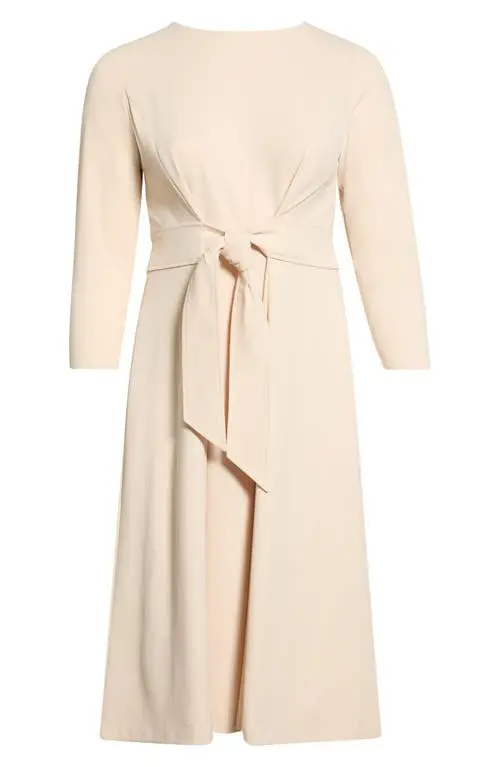 Anne Klein Tie Waist Scuba Midi Dress