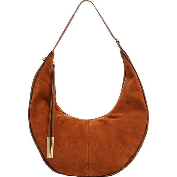 KENNETH COLE Highline Leather Banana Hobo - Saddle
