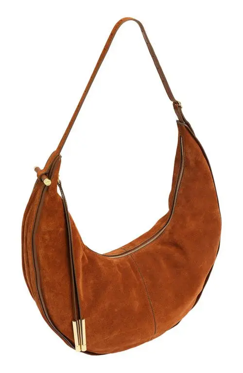 KENNETH COLE Highline Leather Banana Hobo - Saddle