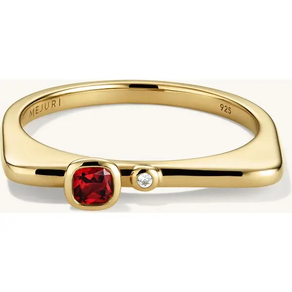 Mejuri Puzzle Stacking Ring - Gold/garnet