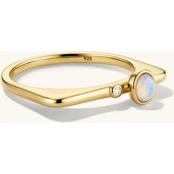 Mejuri Puzzle Stacking Ring - Gold/opal