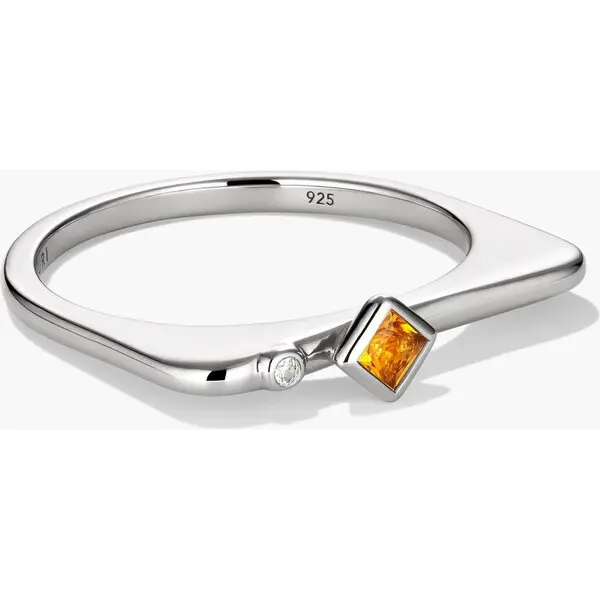 Mejuri Puzzle Stacking Ring - Silver/citrine