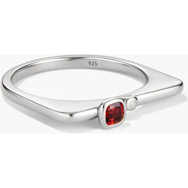 Mejuri Puzzle Stacking Ring - Silver/garnet