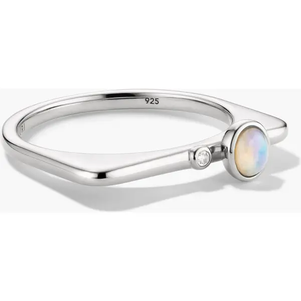 Mejuri Puzzle Stacking Ring - Silver/opal