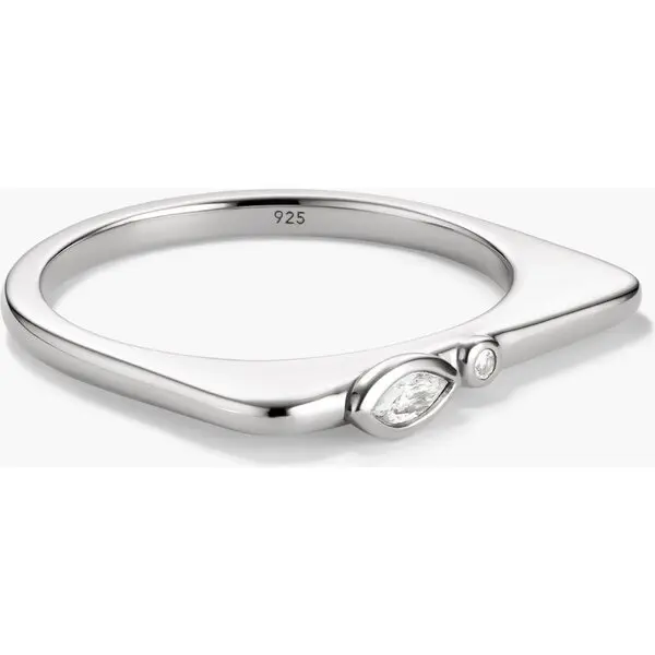 Mejuri Puzzle Stacking Ring - Silver/white Sapphire