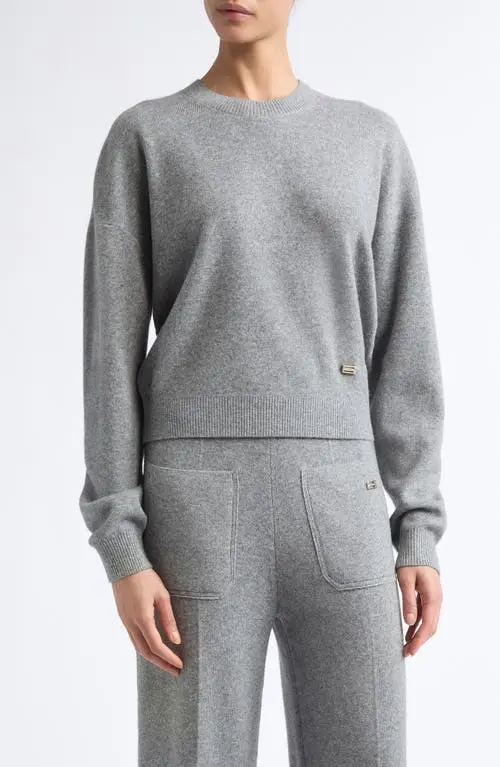 Victoria Beckham Crewneck Wool & Cashmere Sweater - Mid-grey Marl